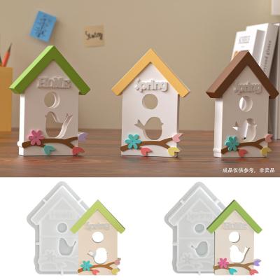 China Easter Cross border New Product Silicone Mold DIY Aromatherapy Bird House Candle Decoration Gypsum Mold for sale