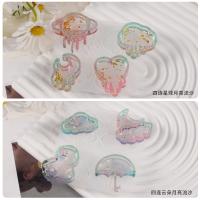 China DIY Resin Moon Cloud Umbrella Doll Tears Moon Heart Shaped Flowing Sand Pendant Hanging Silicone Mold for sale