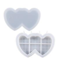 China DIY Glue Heart to Heart Chessboard Pattern Stacking Music Storage Box Valentine's Day Gift Box Silicone Mold for sale