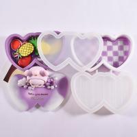China DIY Glue Heart to Heart Chessboard Pattern Stacking Music Storage Box Valentine's Day Gift Box Silicone Mold for sale