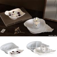 China Ins minimalist style conch storage dish tray silicone mold DIY aromatherapy candle container gypsum mold for sale