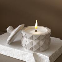 China Aromatherapy gypsum cement diamond shaped storage tank silicone mold DIY potted flower pot candle cup grinder for sale