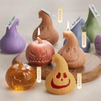 China DIY Crystal Dropping Gel 3D Pumpkin Mold Halloween Aromatherapy Gypsum Candle Silicone Mold for sale