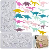China Dropped dinosaur keychain resin mold full board dinosaur necklace pendant earrings cake decoration DIY silicone grinder for sale