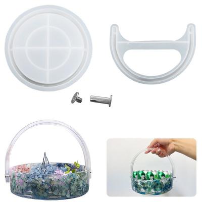 China Drip glue DIY homemade round hand-held fruit jewelry storage basket ice bucket beer bucket silicone mold for sale