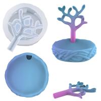 China DIY Crystal Dropping Gel Storage Box Mold Ring Holder Earrings Necklace Jewelry Storage Rack Silicone Mold for sale