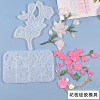 China DIY crystal dropper mold cake decoration flower mold simulation flower branch jewelry silicone mold for sale