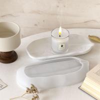 China DIY Simple Ins Style Aromatherapy Gypsum Relief Striped Leaf Tray Dish Ornament Silicone Mold for sale