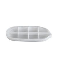 China DIY Simple Ins Style Aromatherapy Gypsum Relief Striped Leaf Tray Dish Ornament Silicone Mold for sale