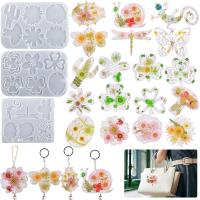 China DIY Easter Drop Gel Gecko Insect Pendant Hanging Silicone Mold Clover Mushroom Flower Grinding for sale