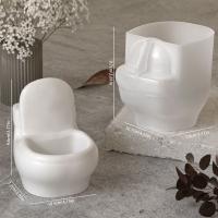 China Hot selling silicone toilet mold, gypsum candle stand ornament, funny home decoration mold for sale