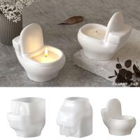 China Hot selling silicone toilet mold, gypsum candle stand ornament, funny home decoration mold for sale