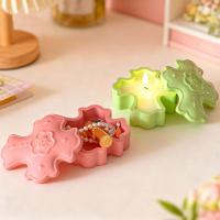 China DIY Easter Aromatherapy Gypsum Resin Drop Glue Cross Storage Box Candle Container Silicone Mold for sale
