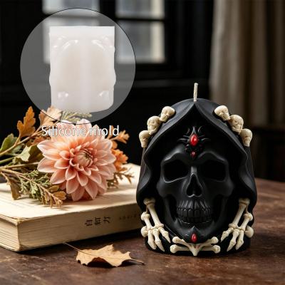 China 3D Skull Death Hand Bone Silicone Mold Halloween Series Aromatherapy Gypsum Candle Mold Manufacturer Direct Supply for sale