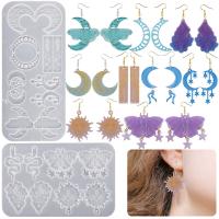 China DIY Crystal Dropping Gel Butterfly Snake Moon Cloud Stars Christmas Tree Earrings Pendant Silicone Mold for sale