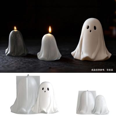China Halloween Ghost Candle Silicone Mold 3D Stereoscopic Little Ghost Aromatherapy Candle Mold Handmade DIY Gypsum Mold for sale