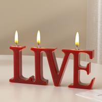 China Dropping adhesive letter hanging mold LIVE English word HOME Candle gypsum ornament silicone mold for sale