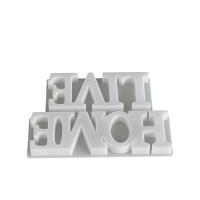 China Dropping adhesive letter hanging mold LIVE English word HOME Candle gypsum ornament silicone mold for sale