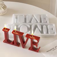 China Dropping adhesive letter hanging mold LIVE English word HOME Candle gypsum ornament silicone mold for sale