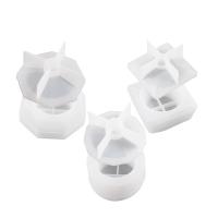 China DIY crystal dropper cement cup creative octagonal square cut gypsum candle cup ornament silicone mold for sale