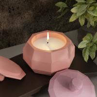 China DIY crystal dropper cement cup creative octagonal square cut gypsum candle cup ornament silicone mold for sale