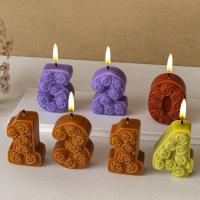 China DIY rose Arabic numeral candle ornament silicone mold aromatherapy gypsum resin drip mold for sale
