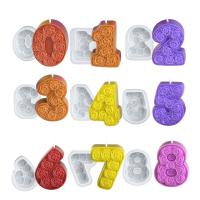 China DIY rose Arabic numeral candle ornament silicone mold aromatherapy gypsum resin drip mold for sale