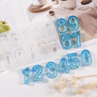 China DIY crystal resin drop glue Arabic numerals quicksand keychain pendant pendant silicone mold for sale