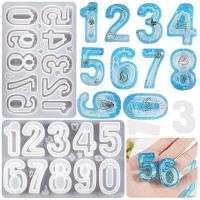 China DIY crystal resin drop glue Arabic numerals quicksand keychain pendant pendant silicone mold for sale
