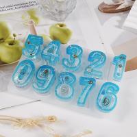 China DIY crystal resin drop glue Arabic numerals quicksand keychain pendant pendant silicone mold for sale