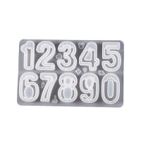 China DIY crystal resin drop glue Arabic numerals quicksand keychain pendant pendant silicone mold for sale