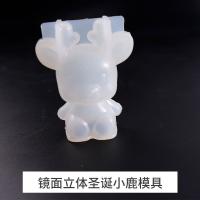 China Dropping glue mold 3D elk deer mold 3D mirror plum blossom Christmas deer cartoon doll silicone mold for sale