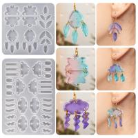 China Crystal dropper DIY resin mirror connected earrings pendant jewelry pendant cloud leaf pendant silicone mold for sale