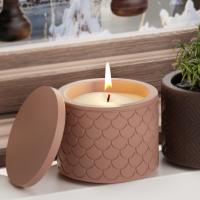 China DIY crystal drip glue cement fish scale leaf pattern flower pot storage box gypsum candle cup ornament silicone mold for sale