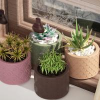 China DIY crystal drip glue cement fish scale leaf pattern flower pot storage box gypsum candle cup ornament silicone mold for sale