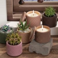 China DIY crystal drip glue cement fish scale leaf pattern flower pot storage box gypsum candle cup ornament silicone mold for sale