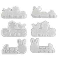 China New Easter letter silicone mold DIY chicken rabbit flower letter ornament gypsum mold for sale