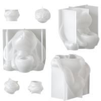 China Easter bunny holding vase flower silicone mold DIY aromatherapy gypsum bunny candle stand mold for sale