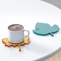 China DIY crystal drop glue leaf resin grinding tool irregular maple leaf turtle back leaf coaster silicone mold for sale