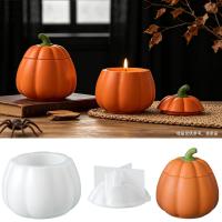 China Pumpkin storage jar silicone mold DIY Halloween aromatherapy gypsum candle cup decoration mold for sale