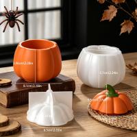 China Pumpkin storage jar silicone mold DIY Halloween aromatherapy gypsum candle cup decoration mold for sale