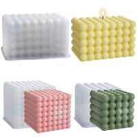 China Rectangular Cube Silicone Mold DIY Candle Table Magic Ball Round Bead Aromatherapy Candle Mold for sale