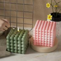 China Rectangular Cube Silicone Mold DIY Candle Table Magic Ball Round Bead Aromatherapy Candle Mold for sale