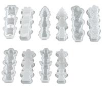 China DIY Drip Glue Gypsum Triple Connection Santa Claus Christmas Tree Gingerbread Man Elk Angel Candle Mold for sale