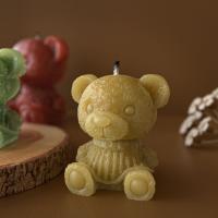 China 3D sitting and standing flower skirt teddy bear gypsum jewelry mold DIY aromatherapy candle ornament silicone mold for sale