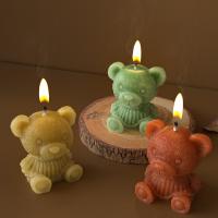 China 3D sitting and standing flower skirt teddy bear gypsum jewelry mold DIY aromatherapy candle ornament silicone mold for sale