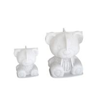 China 3D sitting and standing flower skirt teddy bear gypsum jewelry mold DIY aromatherapy candle ornament silicone mold for sale