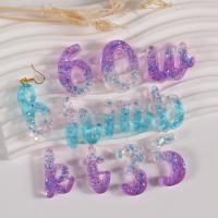 China Crystal Drip Glue DIY Lowercase English Letter Pendant Hanging Decoration Silicone Mold Digital Keychain Pendant for sale