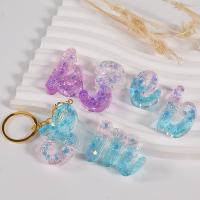 China Crystal Drip Glue DIY Lowercase English Letter Pendant Hanging Decoration Silicone Mold Digital Keychain Pendant for sale