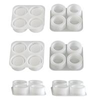 China Cross border New Product Embossed English Words Gestures Wave Points Four Connection Candlestick Cups Gypsum Silicone Mold for sale